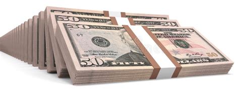 Stacks Of Money Fifty Dollars Stock Illustration Illustration Of