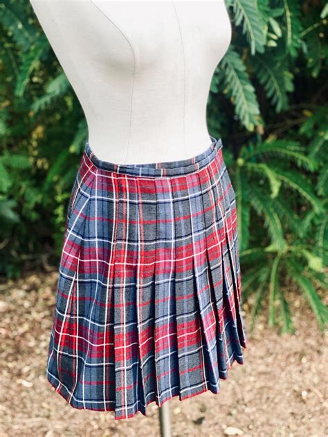 1990s Plaid Pleated Tartan School Girl Skirt By The Limited Etsy