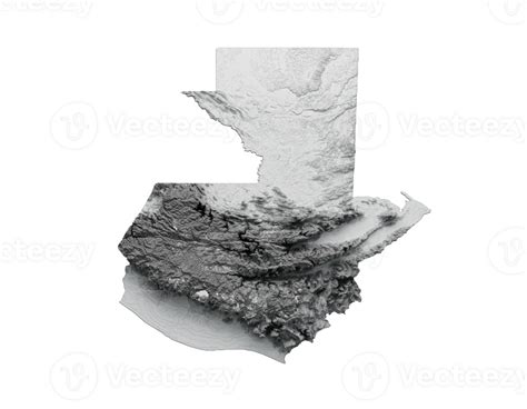 Guatemala Map Flag Shaded Relief Color Height Map 3d Illustration