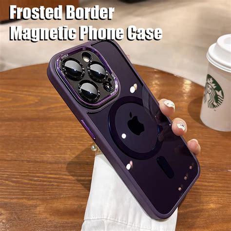 For Iphone15 Series Metal Lens Magnetic Phone Case Lovreko