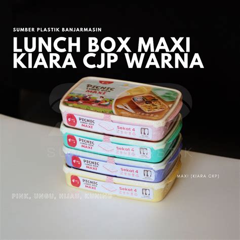Jual Maxi Lunch Box Cjp Maxi Kotak Makan Lunchbox Plastik Sekat 3 Bekal