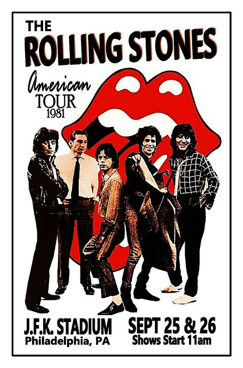 The Rolling Stones 1981 Concert Poster Jfk Stadium Philadelphia Pa Gig