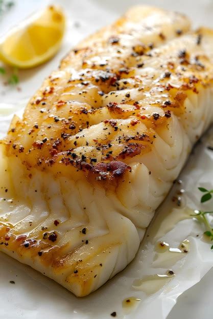 Roasted Cod With Lemon And Herbs Premium Ai Generated Image