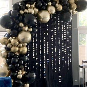 Black And Gold Balloon Arch Kit Diy Party Garland Decoration Etsy