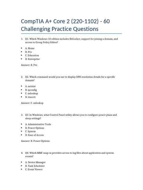 Comptia A Core2 1102 Final 60q Quiz Pdf Malware File System