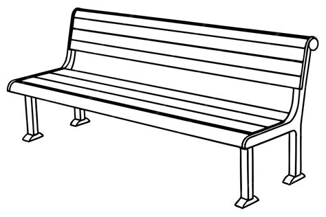 A Black And White Drawing Of A Bench With A Drawing Of A Bench On It