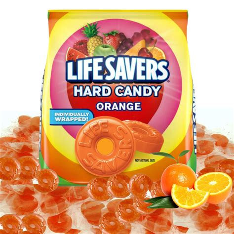 2 Pound Lifesavers Orange Fruit Flavor Individually Wrapped Hard Candy