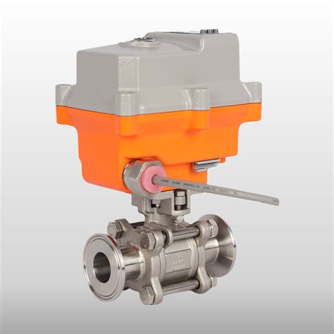 Explosion Proof Sanitary Modulating Ball Valve 3 Piece Mtd Actuator Valve