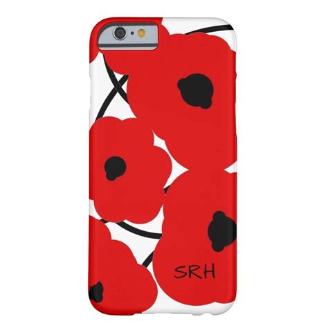 Chic Ipone 6 Case Mod Redand Black Poppies Case Mate Iphone Case Zazzle Phone Case Monogram 6