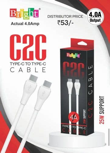 White 4 Amps Type C To Type C Cable 1 M At Best Price In New Delhi Id 2849827922162