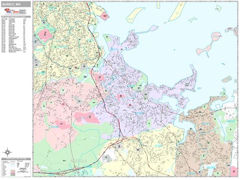 Quincy Massachusetts Wall Map Premium Style By Marketmaps Mapsales