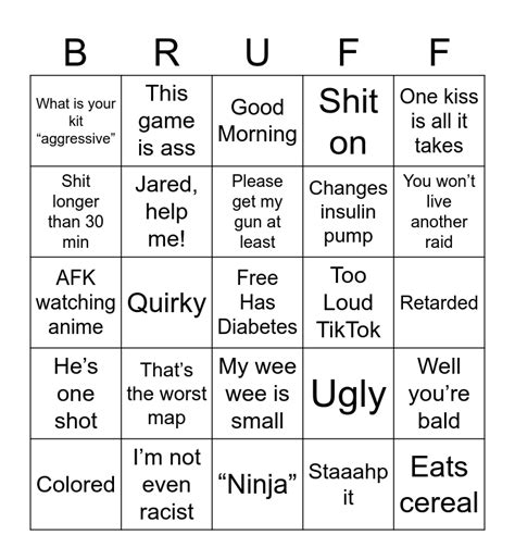 Perrywinkle Bingo Card