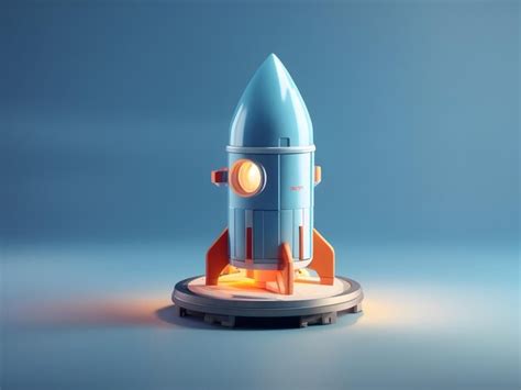 Premium Photo Tiny Cute Isometric 3d Render Rocket