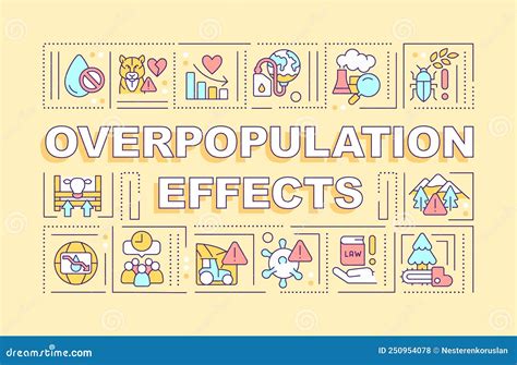 Overpopulation Effects Pink Brochure Template Cartoon Vector