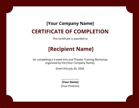 Workshop Completion Certificate Template Edit Online And Download Example