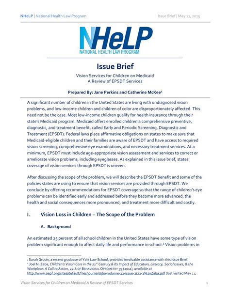 Pdf Issue Brief · Other Vision Problems Include Ocular Pathology Eg