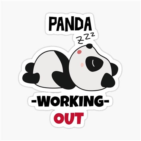 Panda Working Out Panda Workout Panda Bubble Tea Sticker For Sale