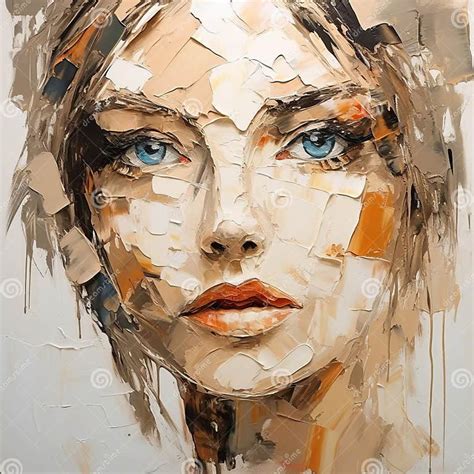 Classicist Oil Painting On Rustic Canvas With Thick Strokes Stock