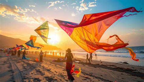 Wind Seaside Crowd Vivid Color Choreography Kite Making Flying