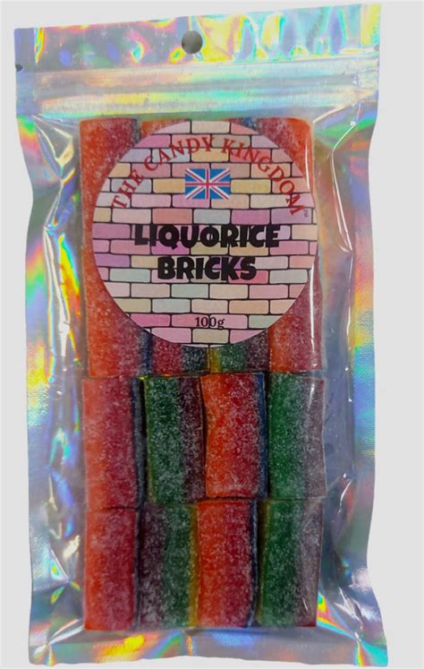The Candy Kingdom Liquorice Bricks Bag 100g Toms Confectionery Warehouse