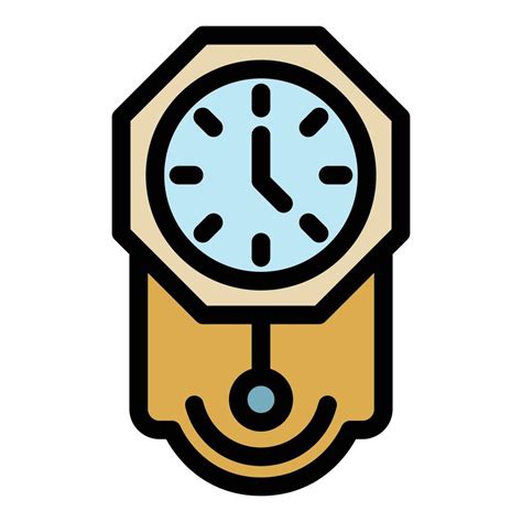 Pendulum Clock Icon Color Outline Vector 19194582 Vector Art At Vecteezy