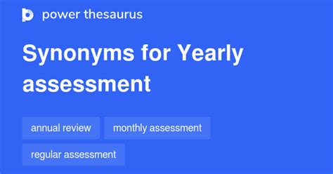 69 Yearly Assessment Synonyms