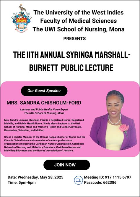 The Uwison 11th Annual Syringa Marshall Burnett Public Lecture Faculty Of Medical Sciences