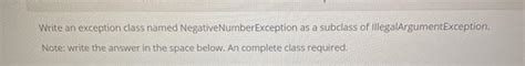 Solved Write An Exception Class Named