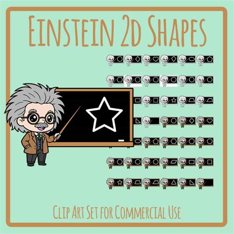 Einstein 2d Shapes Clip Art Teaching Learning Geometric Shapes