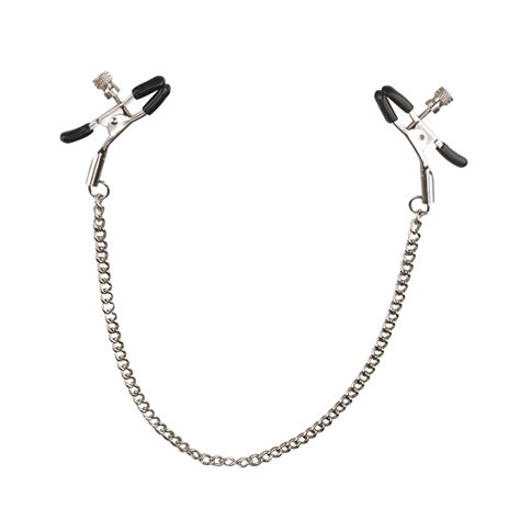 Lux Fetish Adjustable Nipple Clips Black Silver Simply Pleasure