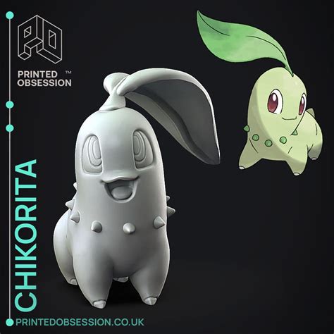 Chikorita Pokemon Fan Art 3d Model By Printedobsession On Thangs