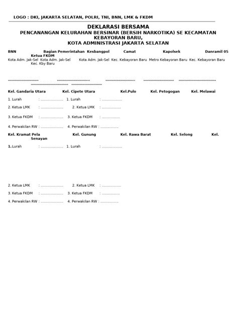 00 Contoh Deklarasi Bersama Pdf