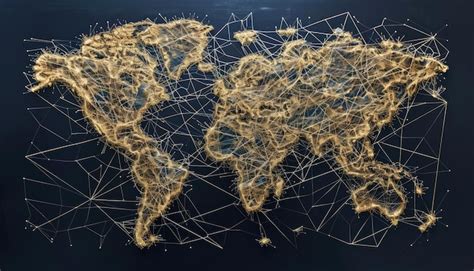 Global Interconnectedness Represented By A Network Map Showcasing