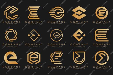 Premium Vector Collection Logos Golden Luxury With Letters E