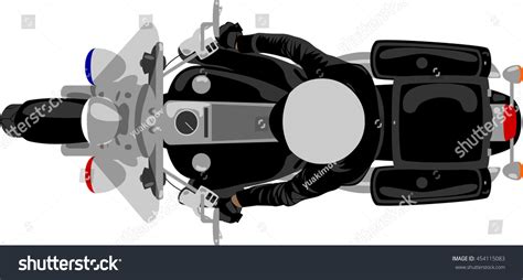Police Patrol Heavy Motorcycle Policeman Top Stock Vector Royalty Free