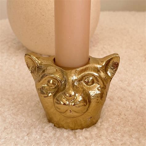 Cat Figurine Candle Holder Etsy