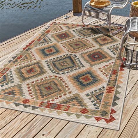 Unique Loom Baja Outdoor Collection Area Rug Paz 2 X 3 Rectangle