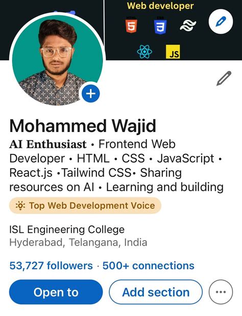 Mohammed Wajid On Linkedin Webdevelopment Skills Achievement Github Frontenddeveloper