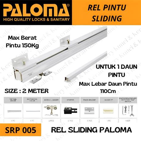 Jual Paloma Srp 005 Sliding Rail Paloma Pintu Geser 2 Meter Shopee