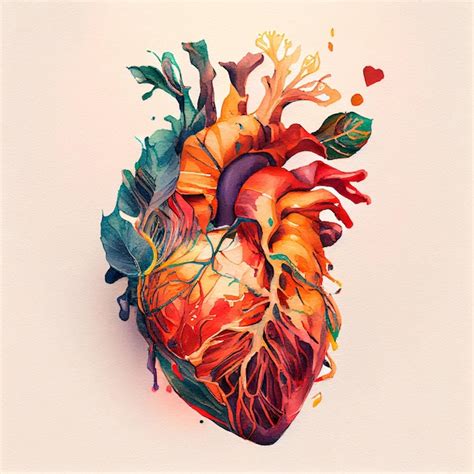 Premium Photo Pretty Human Heart Illustration With Isolated Background