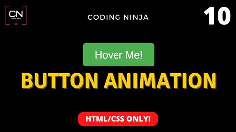 Button Animation Using Html And Css Coding Ninja Youtube