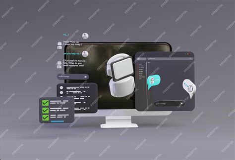 premium photo 3d computer ai robot chatbot web uiux software