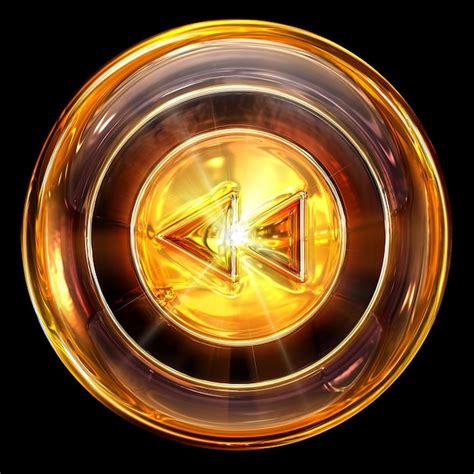 Premium Photo Rewind Back Icon Amber