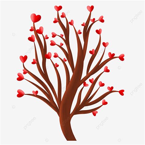 Heart With Love Clipart Transparent PNG Hd Love Tree Illustration Red Heart Cute Love Tree