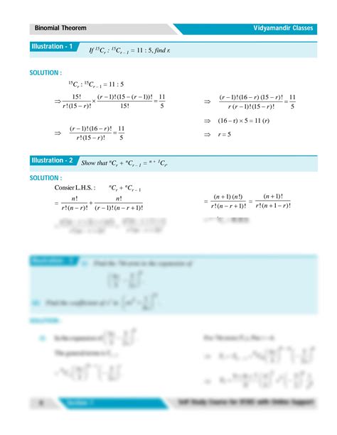 Solution Binomial Theorem Important Notes And Mcq With Explanations