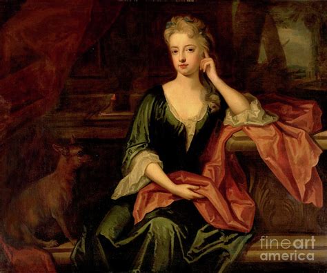 Lady With A Dog And A Parrot 17th Century Painting By Godfrey Kneller