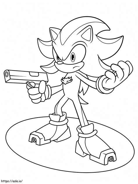 Shadow With Gun Coloring Page