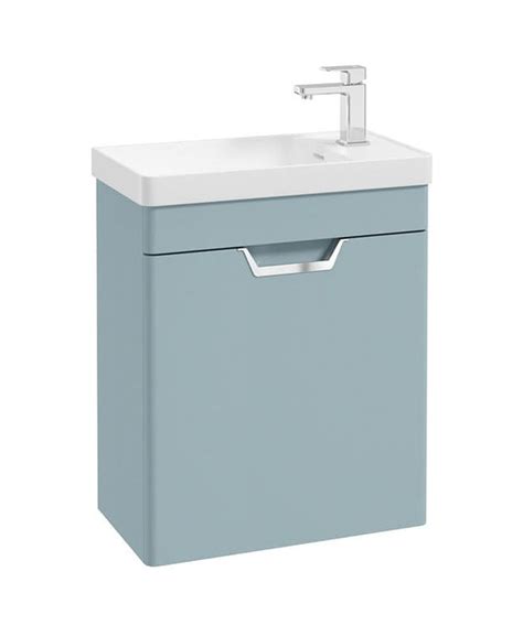 Sonas Freya 55cm 1 Door Cloakroom Wall Hung Vanity Unit Matt Morning S