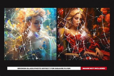 Premium Psd Broken Glass Photo Effect For Square