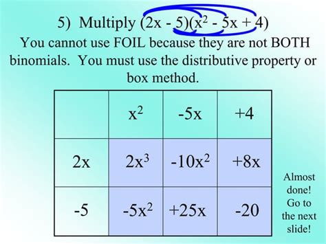 Lesson 7 7th Foil Ppt Polynomials Multyply With Foil Method Ppt